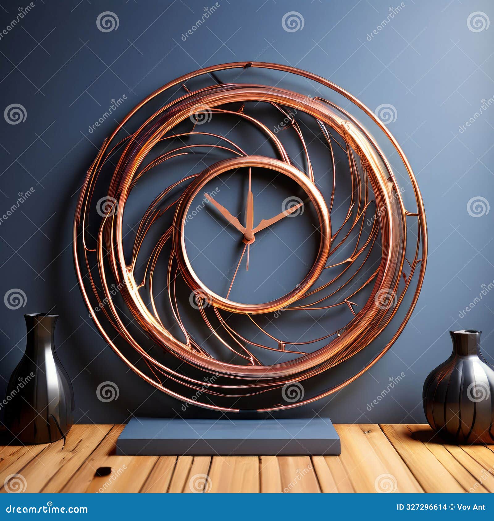 Copper Wire Abstract Wall Clock Artistic Wall Clocks Featuring Stock ...