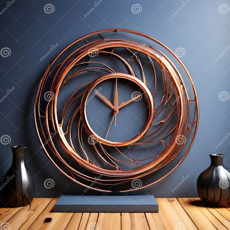 Copper Wire Abstract Wall Clock Artistic Wall Clocks Featuring Stock ...