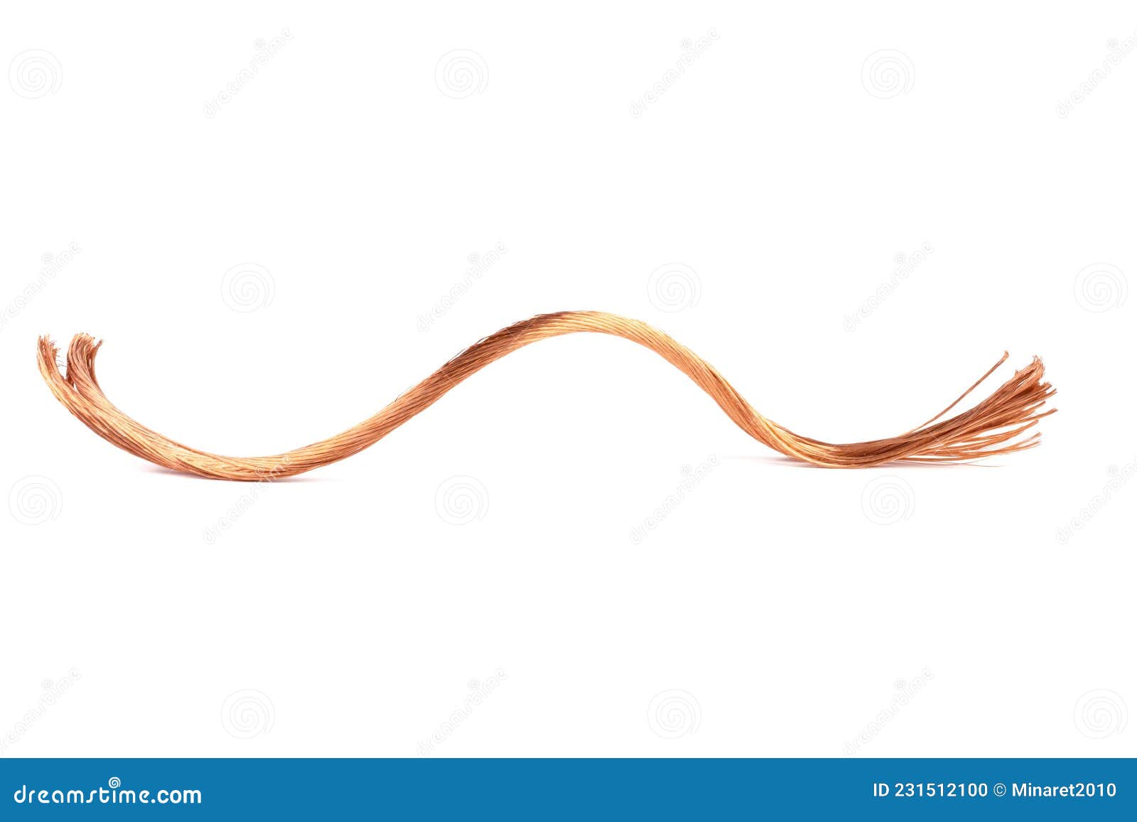 Copper Wire Cable Line Isolated on White Stock Photo - Image of ...