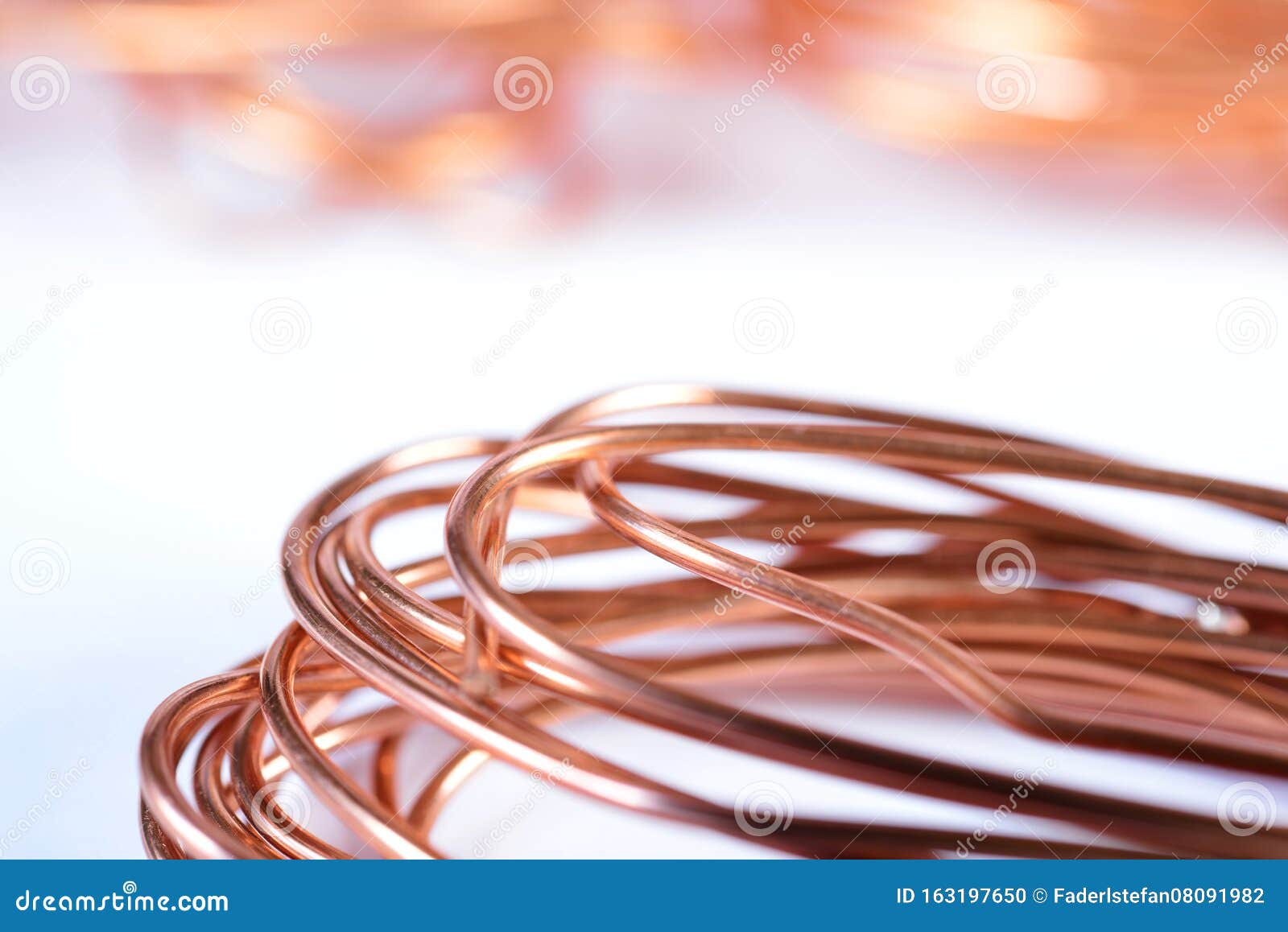 Copper wire close-up stock photo. Image of business - 163197650