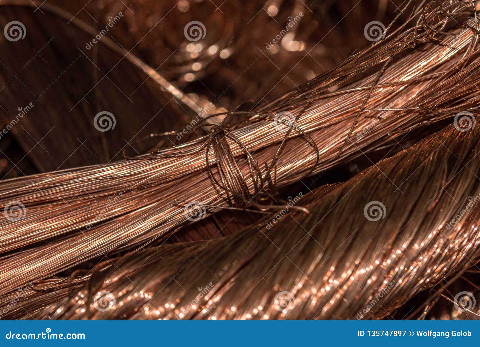 Copper wire close-up stock image. Image of copper, metal - 135747897