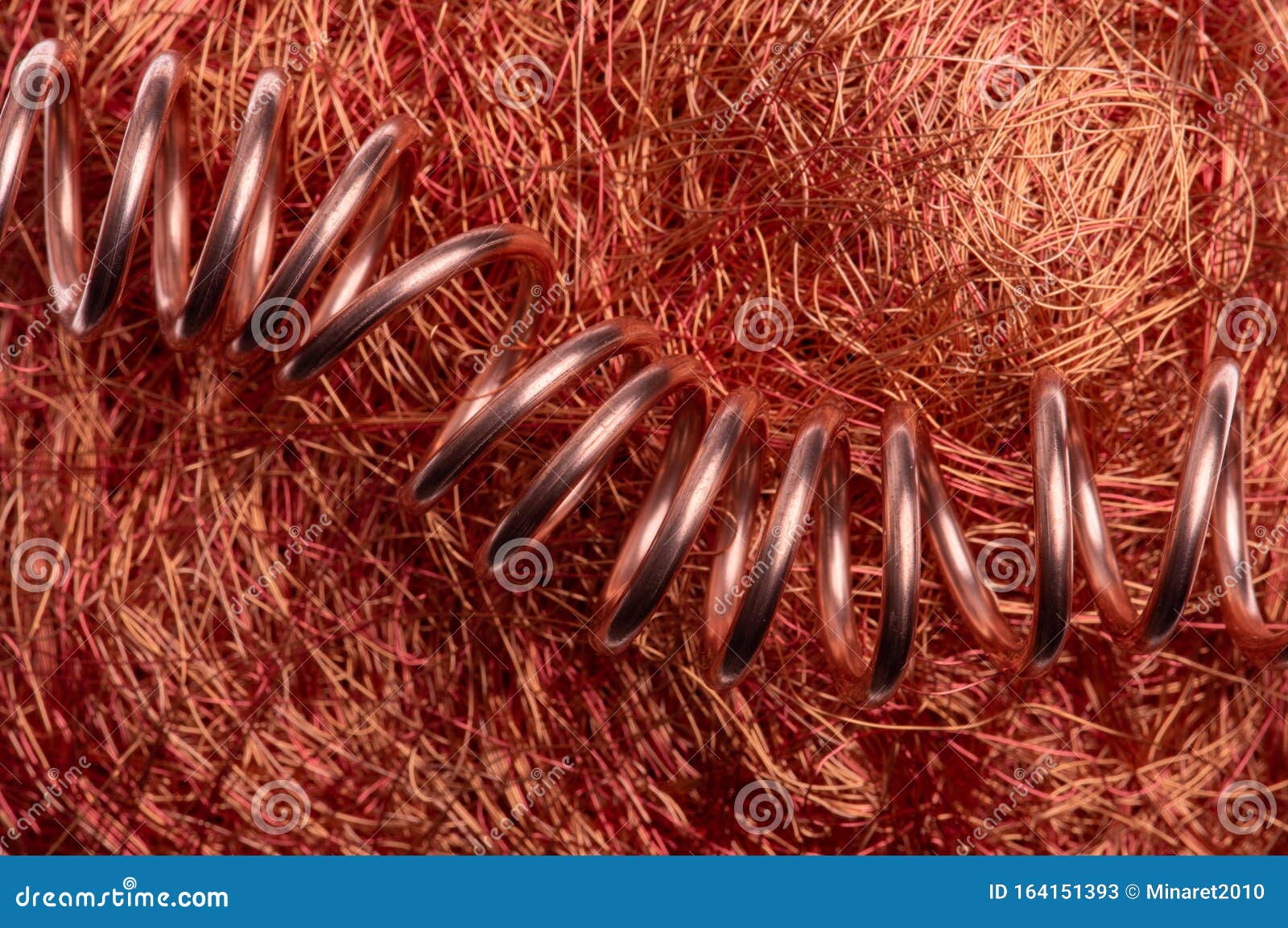 Copper wire close-up stock image. Image of material - 164151393