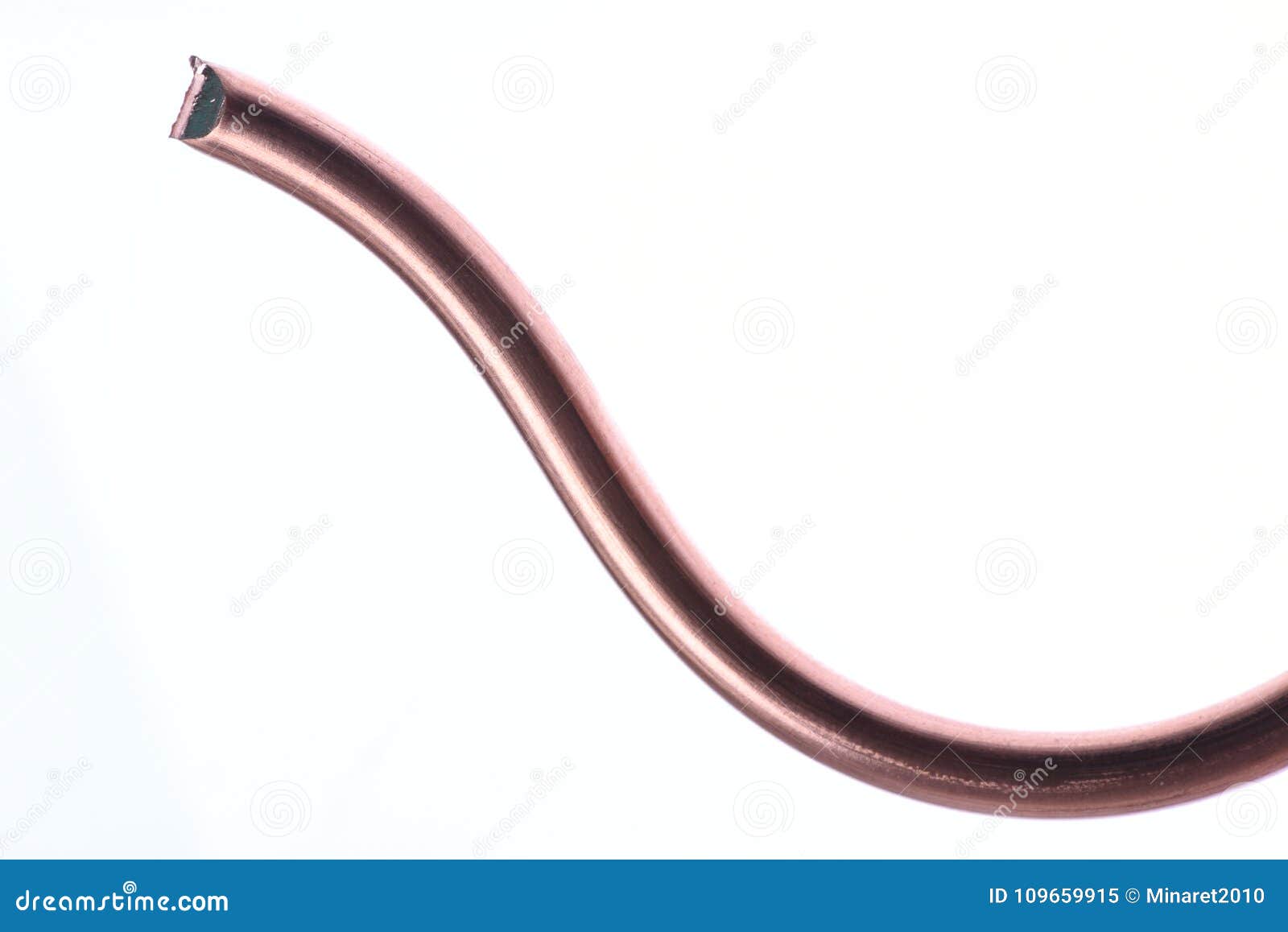 Copper Wire Isolated on White Background Stock Image - Image of ...