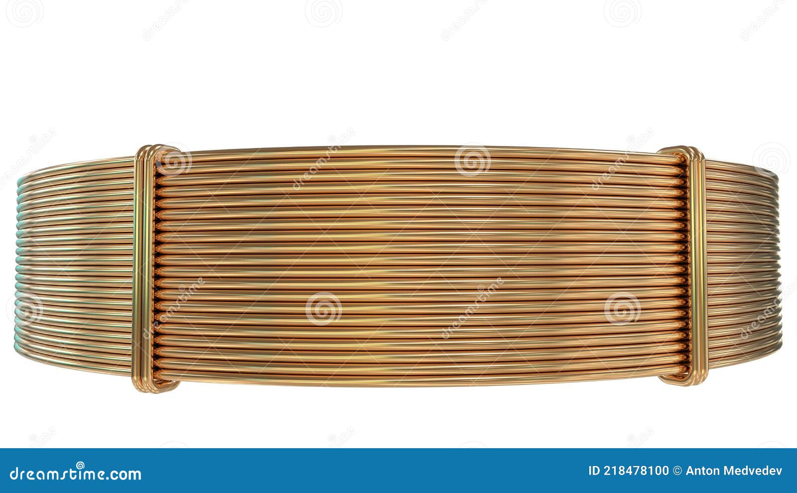 Copper Wire Coil, Isolated Computer Generated Industrial 3D Rendering ...