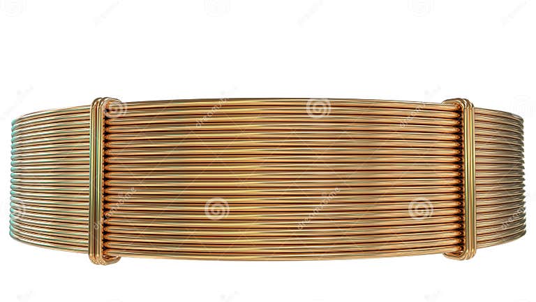 Copper Wire Coil, Isolated Computer Generated Industrial 3D Rendering ...