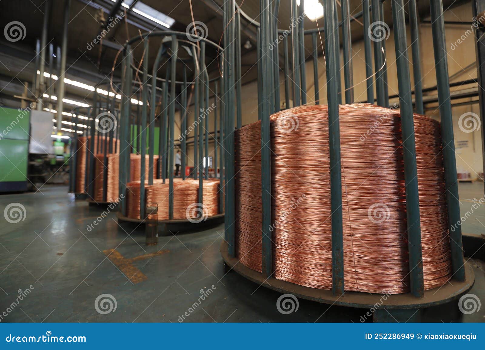 Copper Wire Copper Pipe Processing Machine Stock Image - Image of gold ...