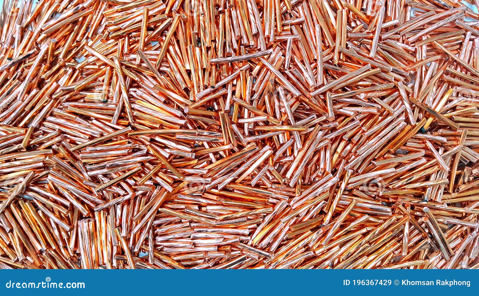 Copper Wire is Cut into Pieces for Recycling on White Background Stock ...