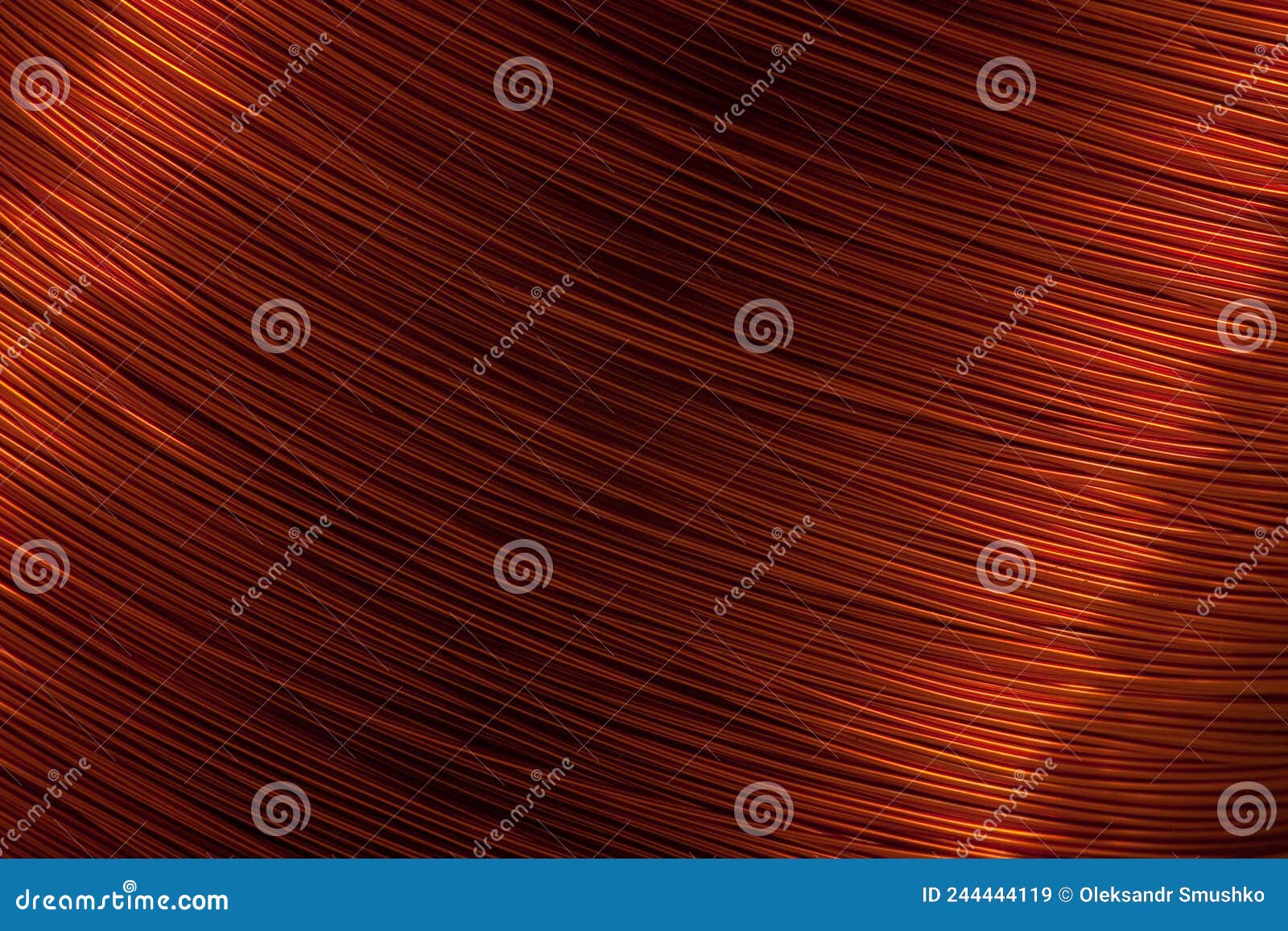 Copper Wire for Electronics Close-up with a Focus on the Center and ...