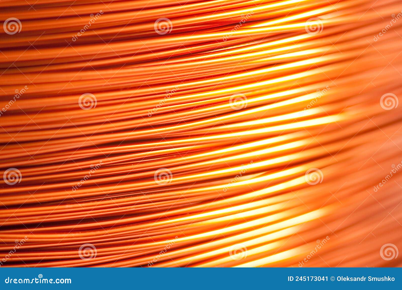 Copper Wire for Electronics Close-up with a Focus on the Center and ...