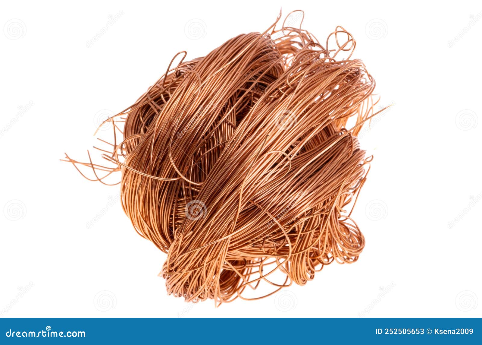 Copper Wire Isolated on White Background Stock Image - Image of macro ...