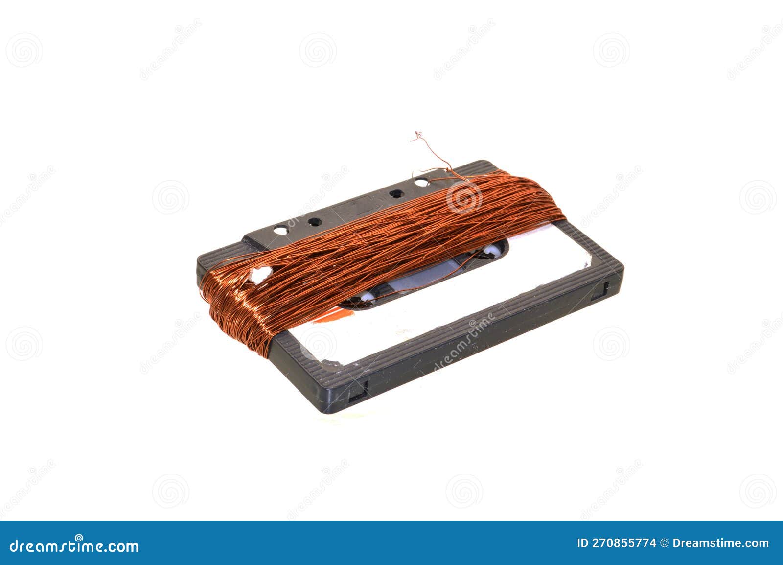 Copper Wire Isolated on White Background Stock Photo - Image of detail ...