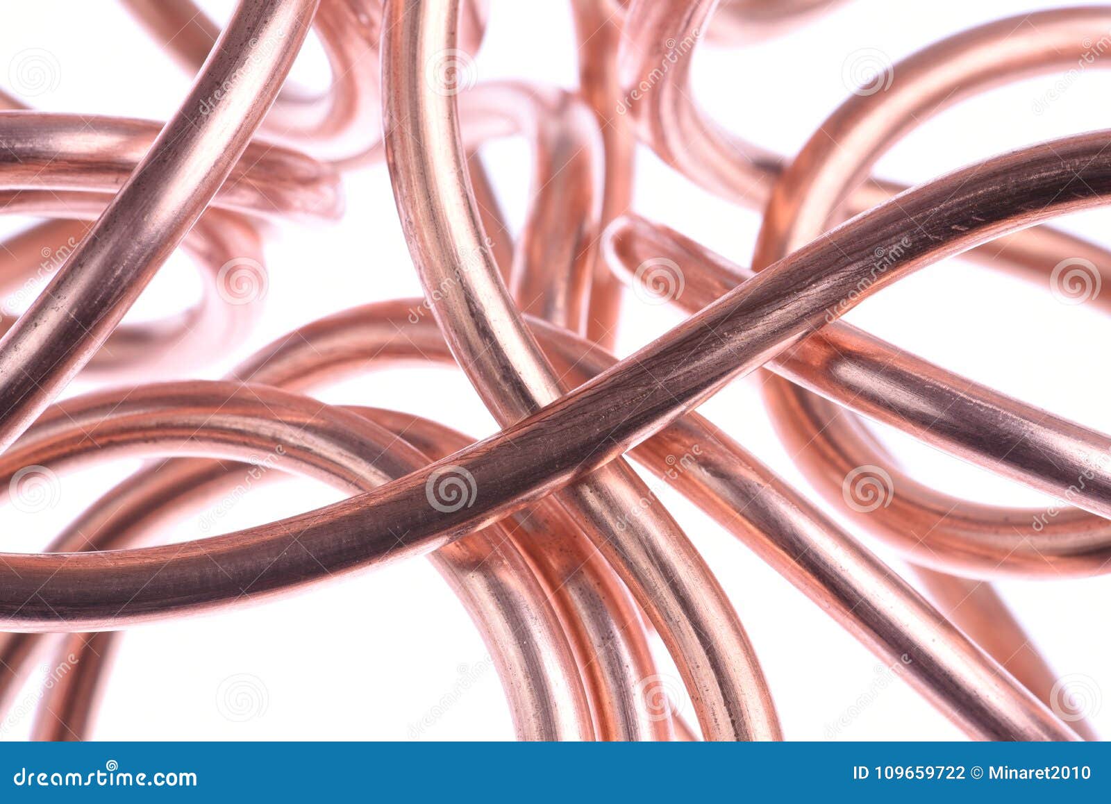 Copper Wire Isolated on White Background Stock Photo - Image of ...