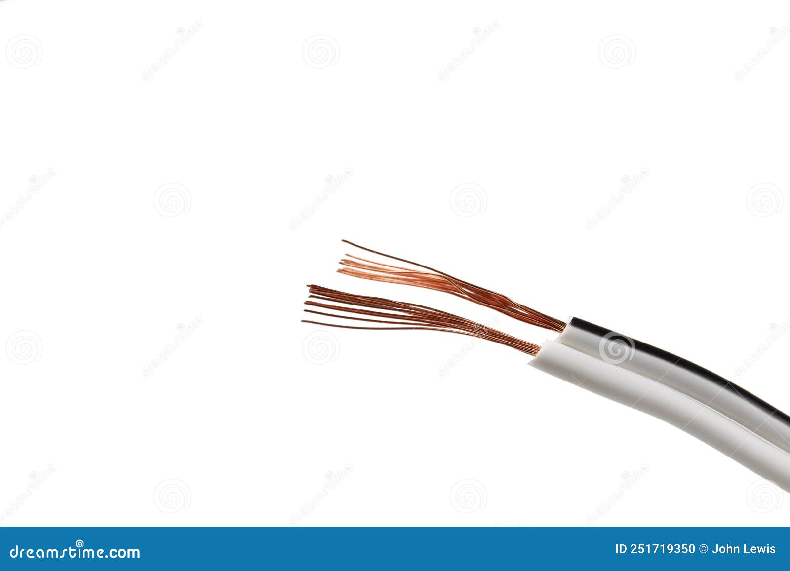 Copper Wire Isolated on White Background, Close Up Stock Photo - Image ...