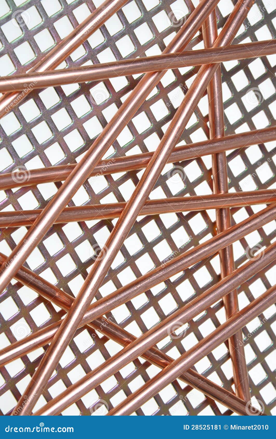 Copper wire on metal grid stock image. Image of pattern - 28525181