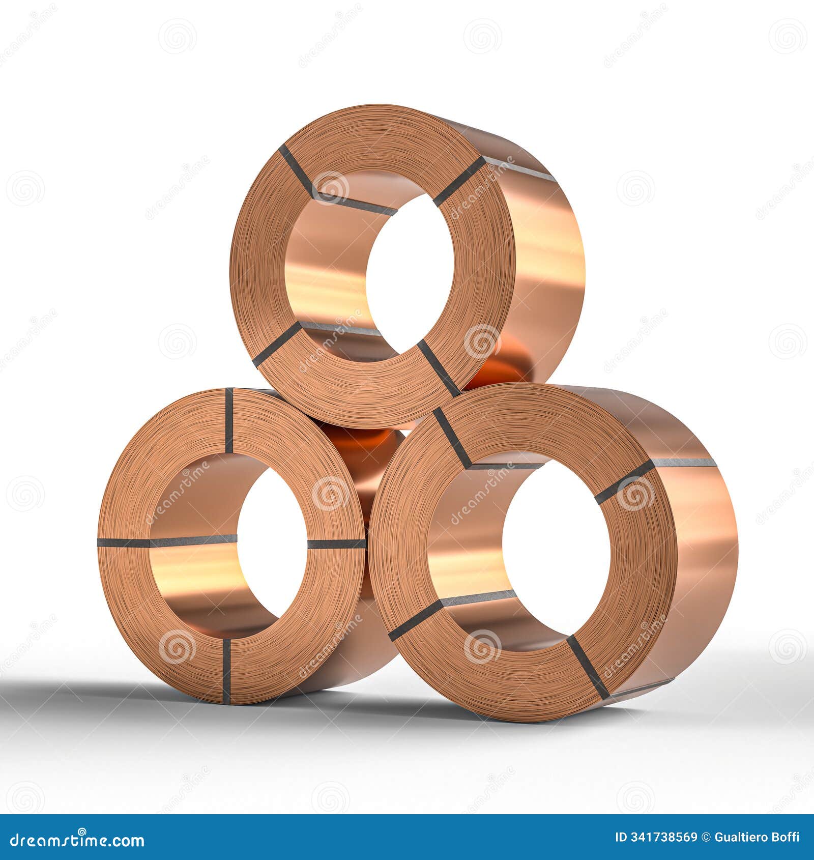 Copper Wire Rolls Forming Industrial Background Stock Image ...