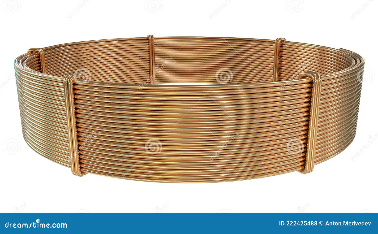 Copper Wire Spool. Isolated Design Industrial 3D Illustration Stock ...