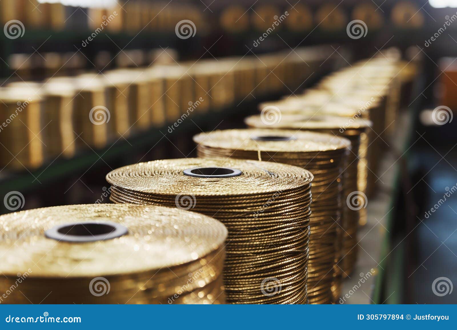 Copper Wire Spools in Storage. Generative Ai Stock Illustration ...
