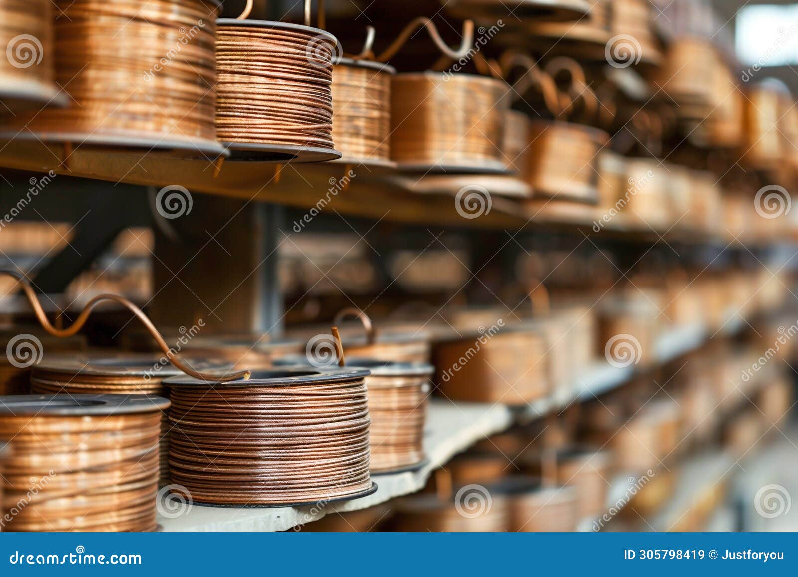 Copper Wire Spools in Storage. Generative Ai Stock Illustration ...