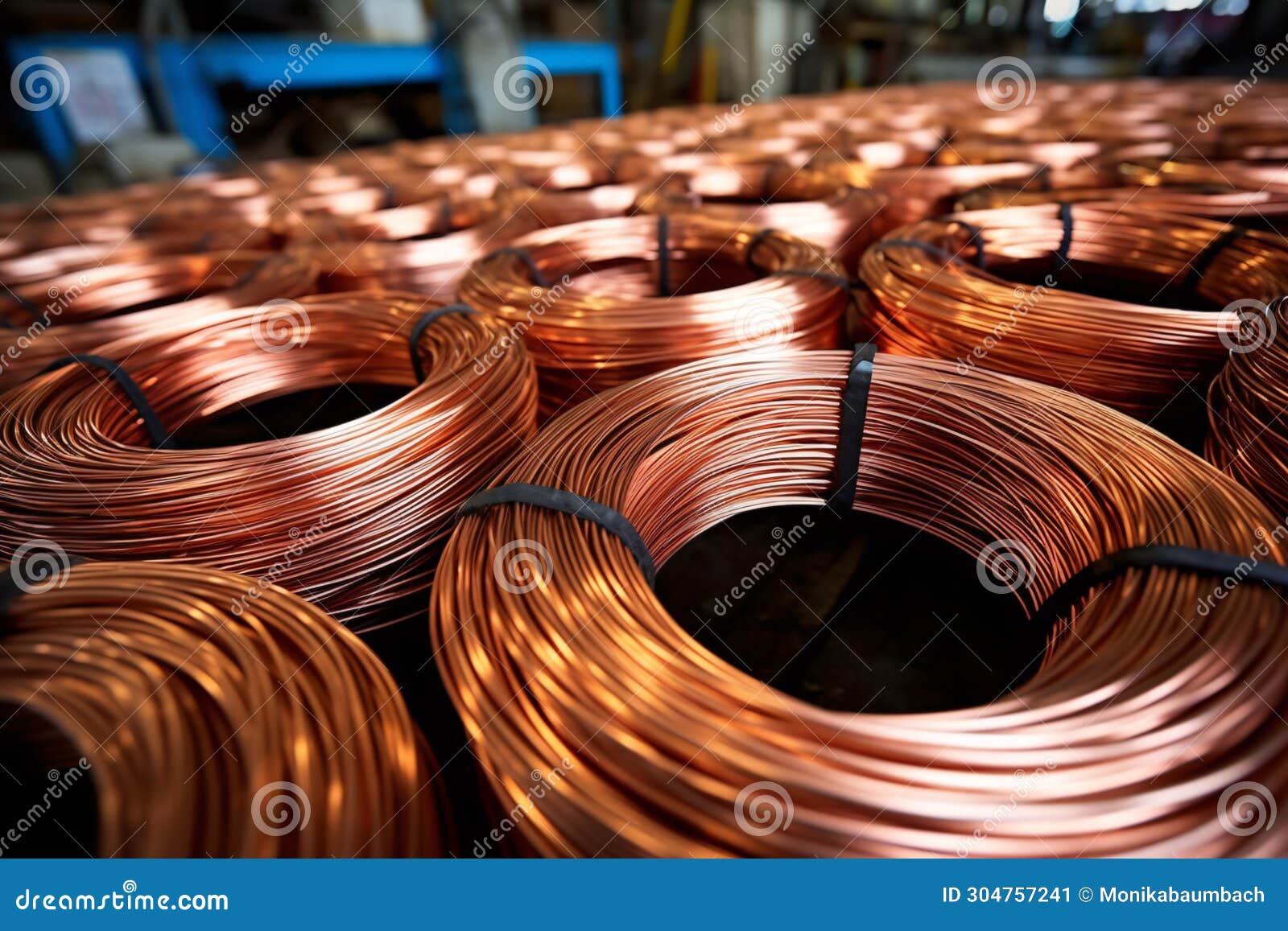 Copper Wire Spools in Warehouse Stock Image - Image of equipment, wire ...