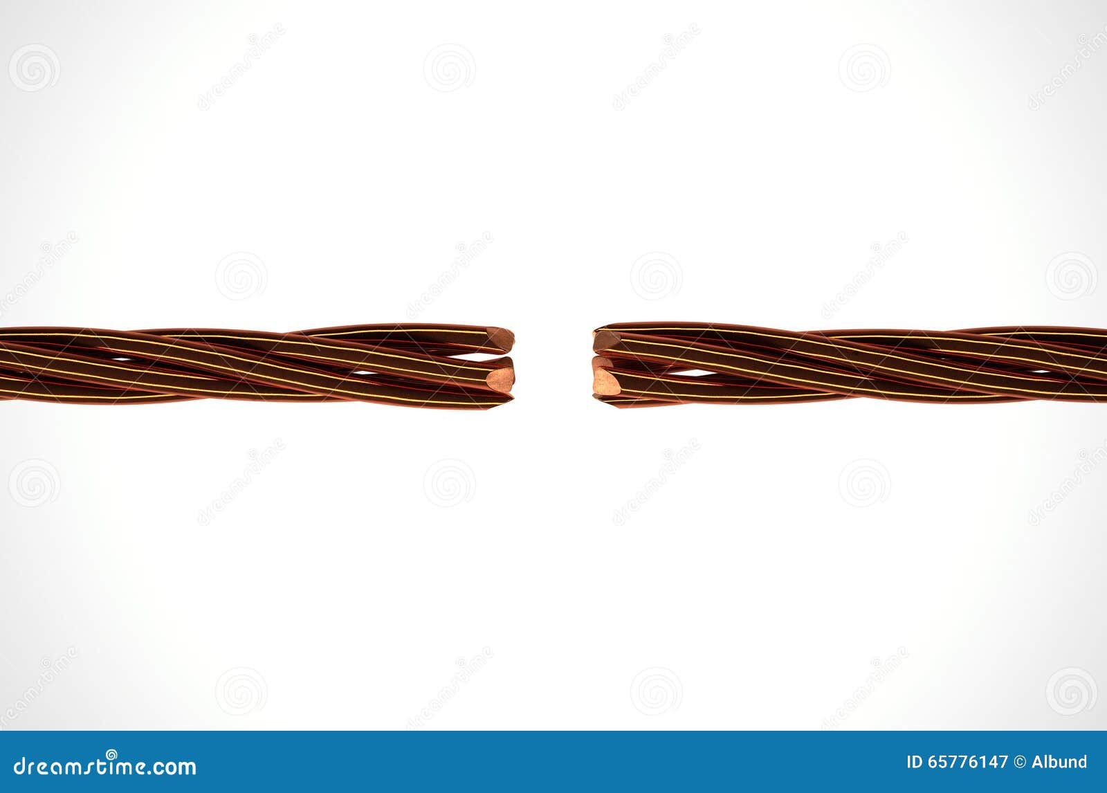 Copper Wire Strands Disconnected Stock Image - Image of high, metal ...