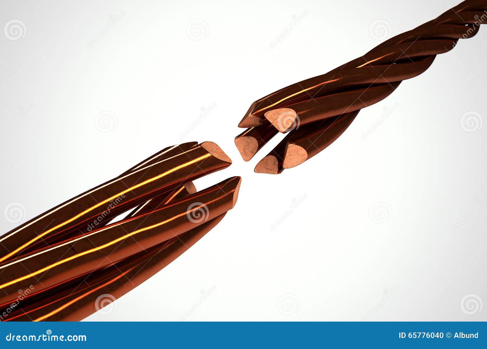 Copper Wire Strands Disconnected Stock Photo - Image of voltage, studio ...