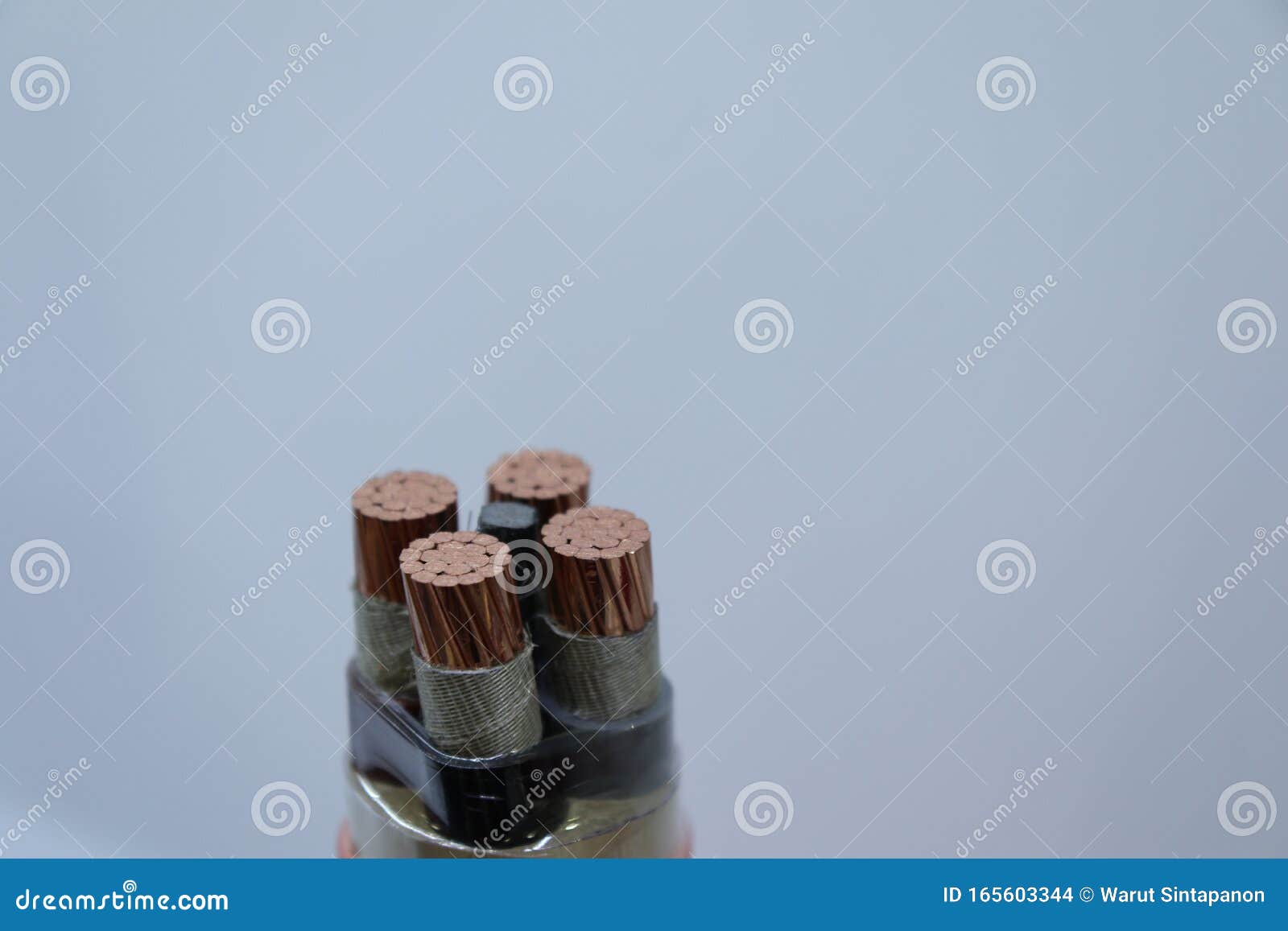 The Copper Wires in Electric Power Cable Stock Photo - Image of line ...