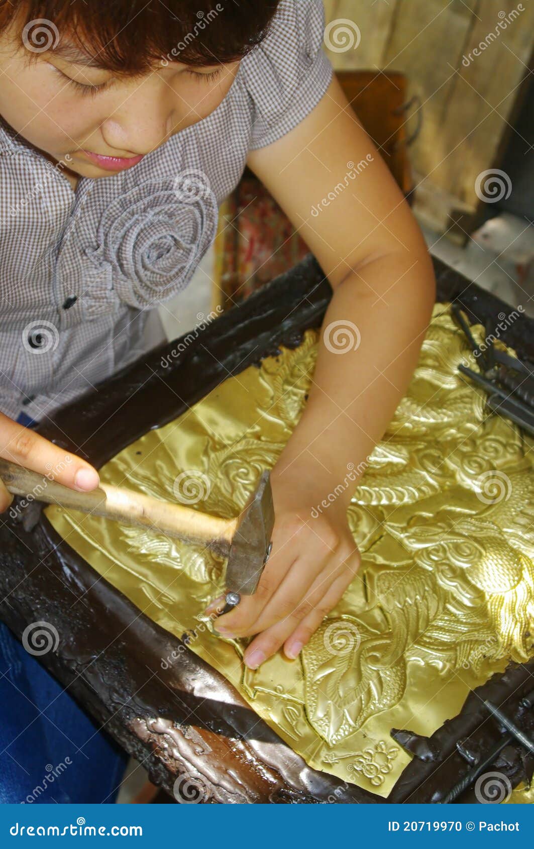 Copper work to the punch editorial image. Image of vietnam - 20719970
