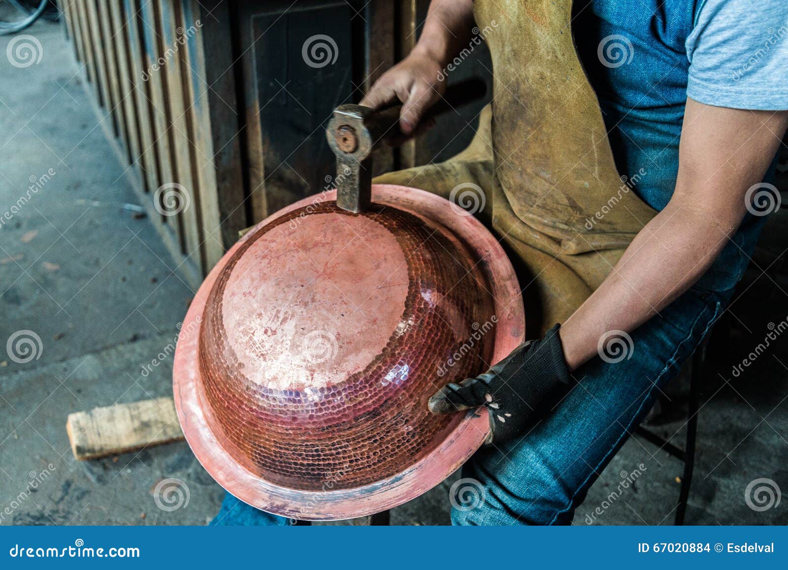 Coppersmith working stock photo. Image of labor, workshop - 67020884