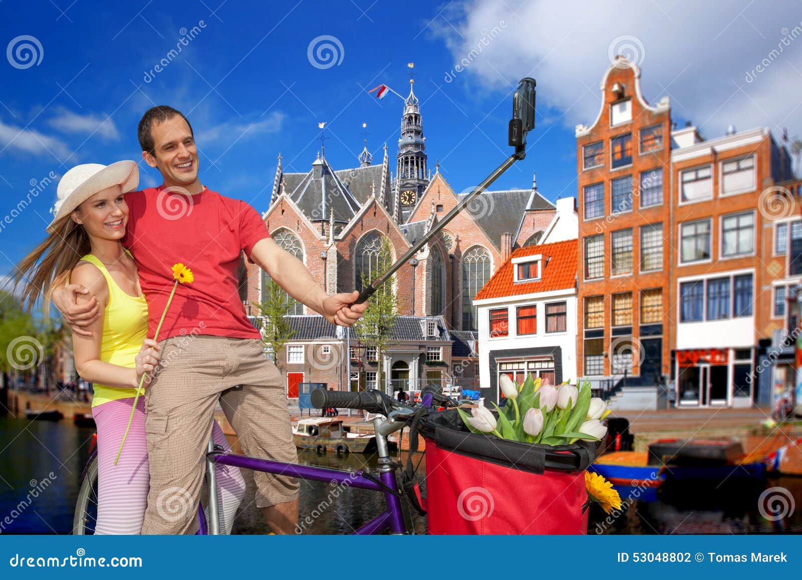 Coppie Che Prendono Selfie a Amsterdam, Olanda Fotografia Stock ...