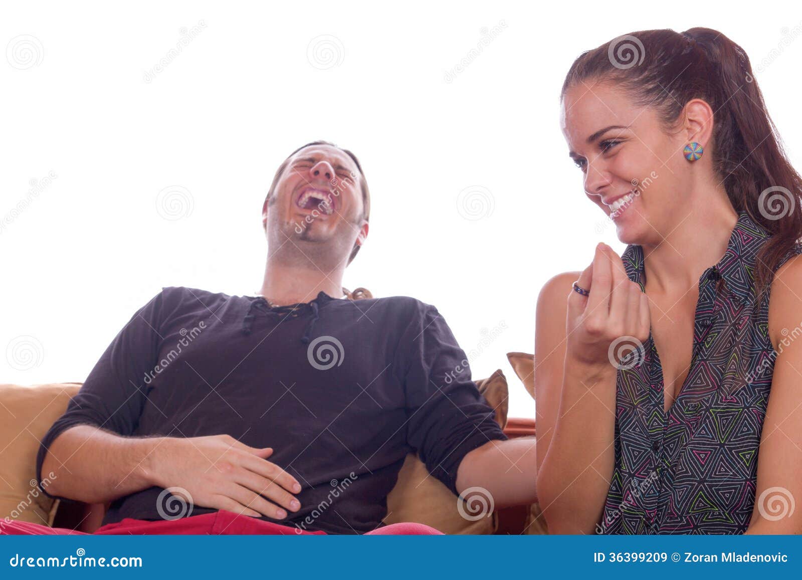Coppie nella risata immagine stock. Immagine di soddisfare - 36399209