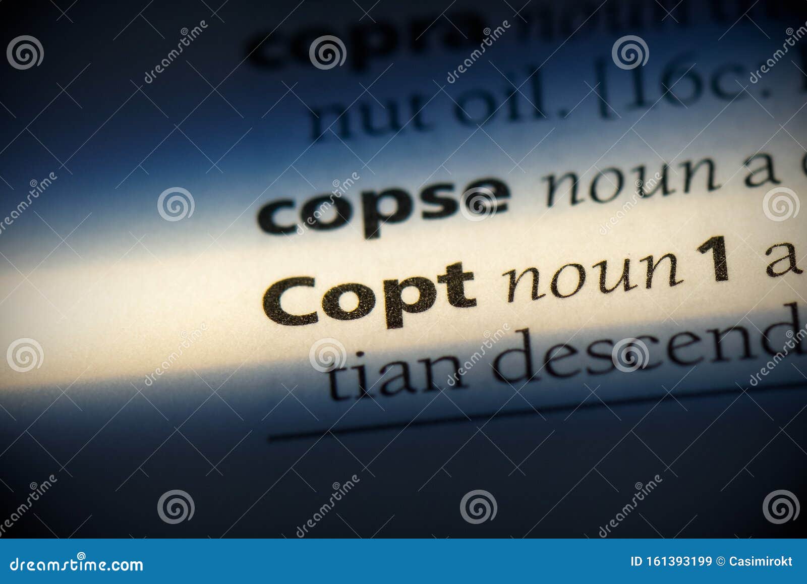 Copt stock image. Image of printed, education, meaning - 161393199