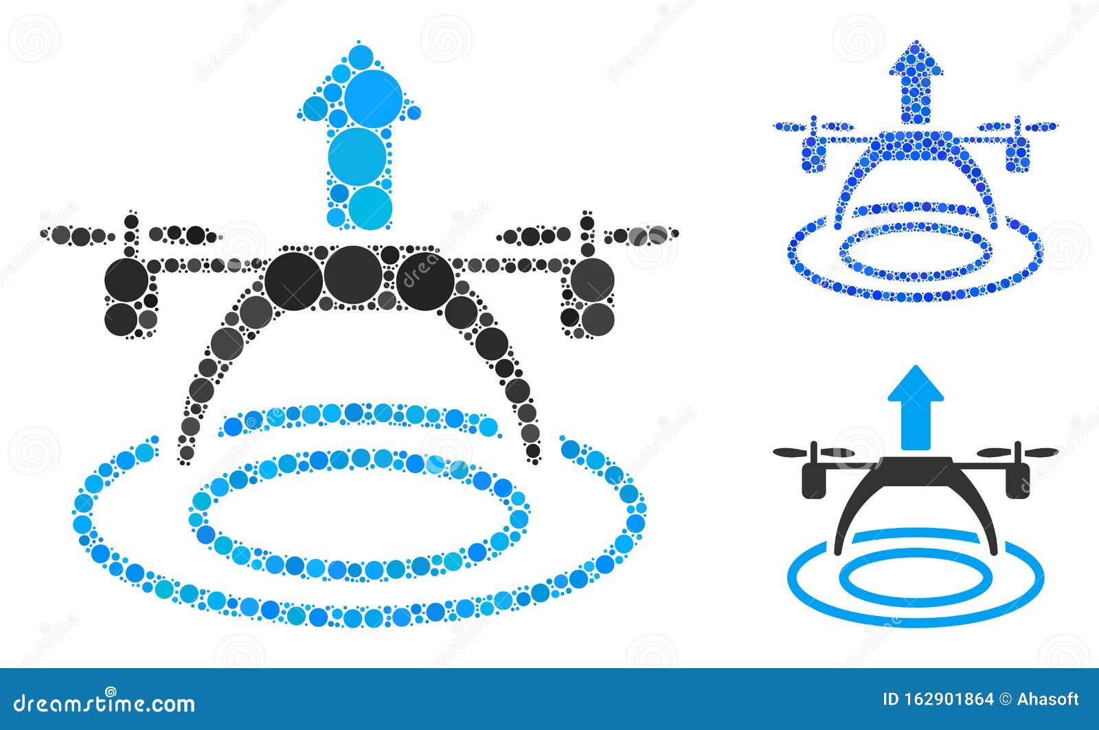 Copter Start Mosaic Icon of Circles Stock Illustration - Illustration ...
