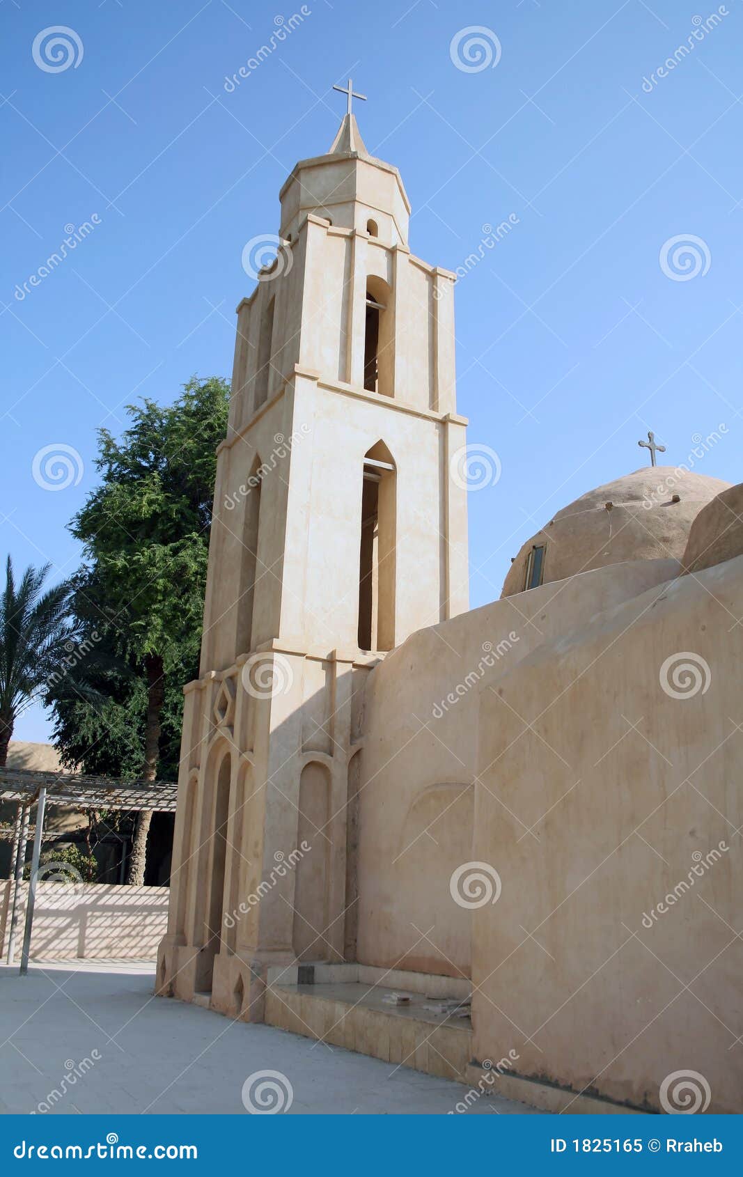 Coptic Monastery in the Egyptian Desert Stock Image - Image of blue ...