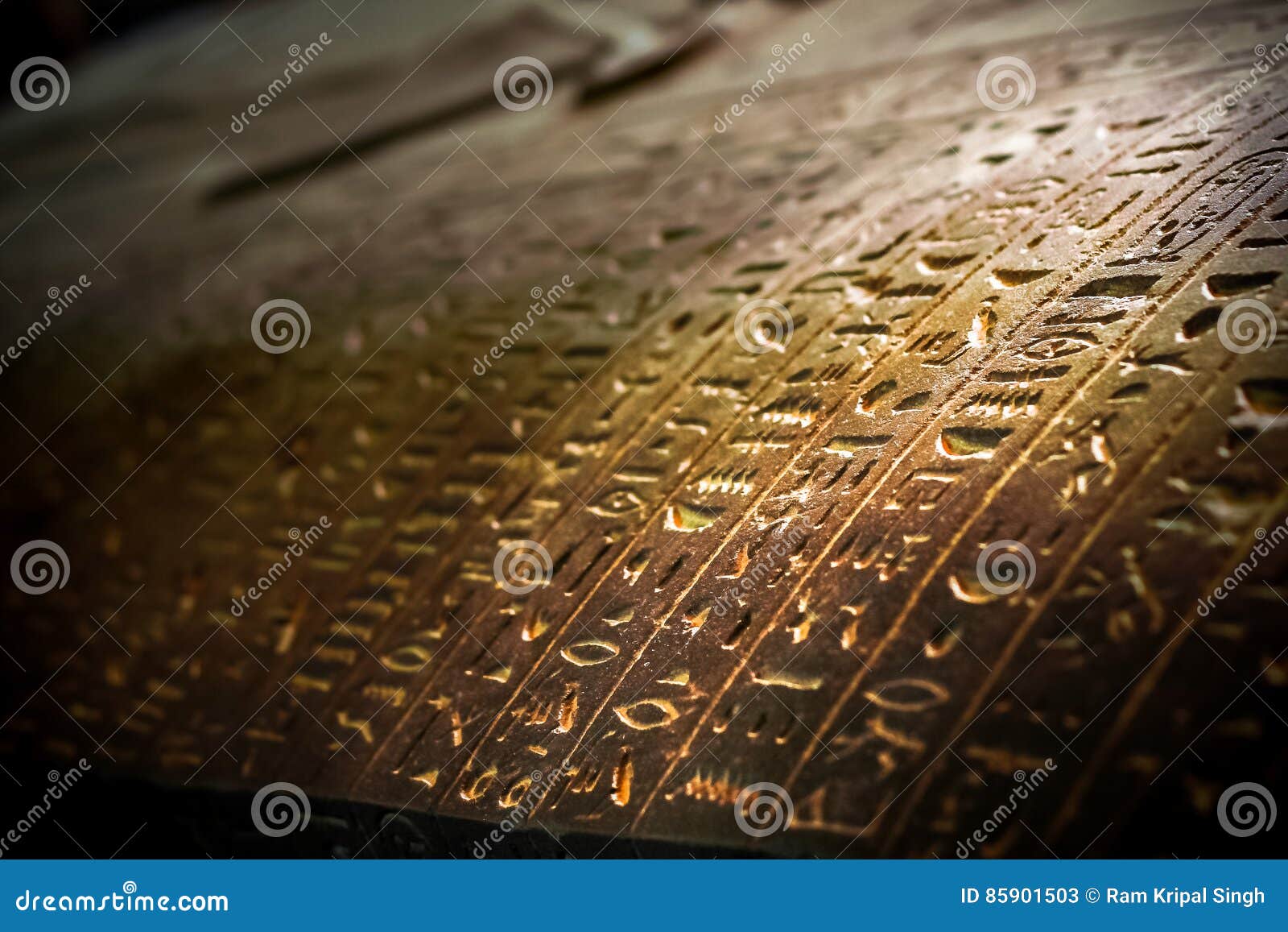 Coptic Writings on a Coffen of Mummy Stock Image - Image of antique ...