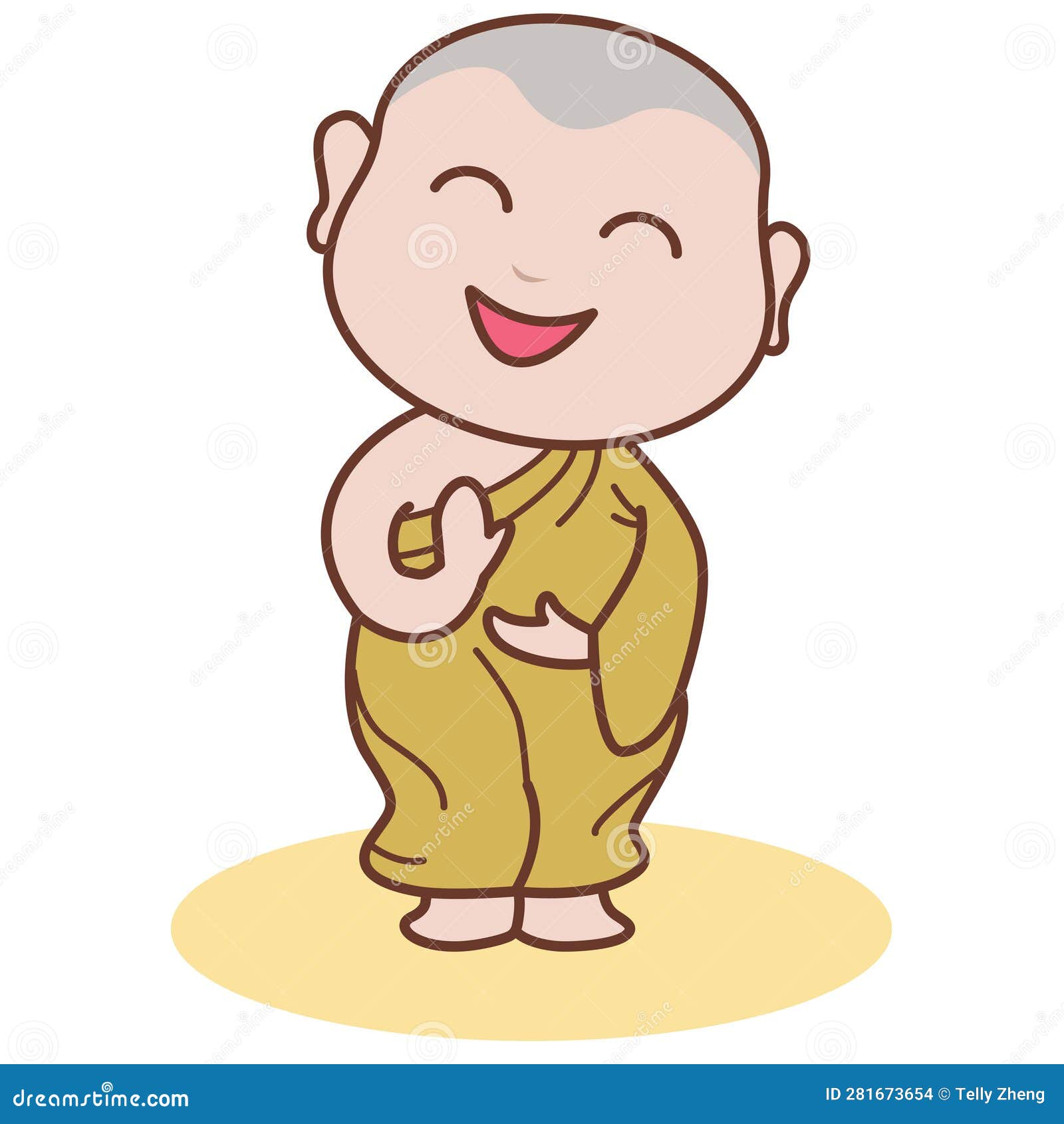 Cute Monk Laughing stock vector. Illustration of clothing - 281673654