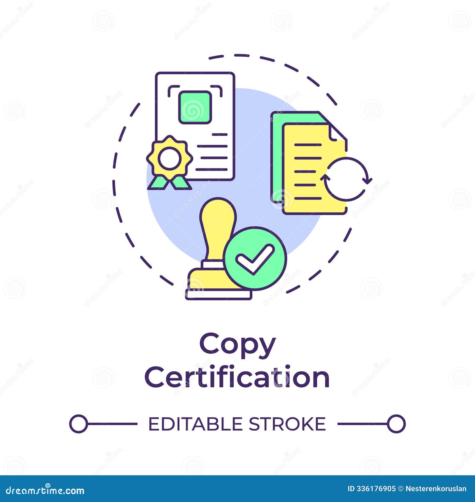 Copy Certification Multi Color Concept Icon Stock Illustration ...