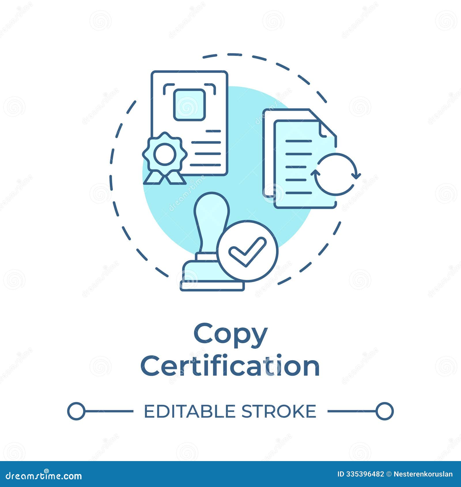 Copy Certification Soft Blue Concept Icon Stock Illustration ...