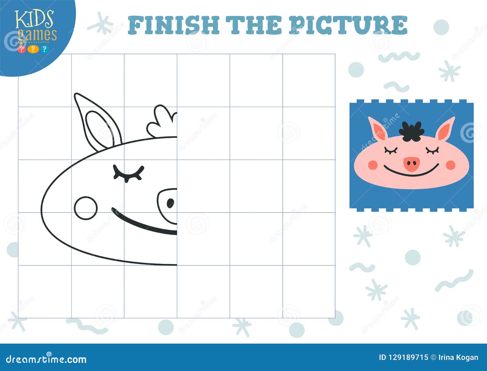 Copy and Complete the Picture Vector Blank Game, Illustration. Stock ...