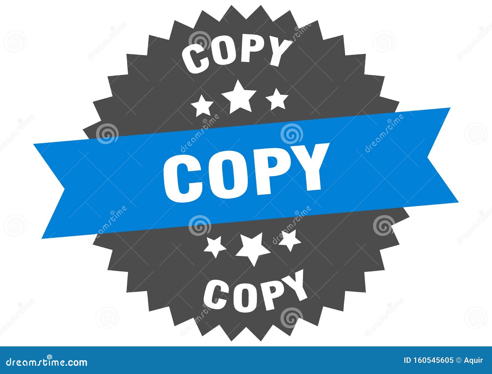 Copy stock vector. Illustration of grey, stamp, ribbon - 160545605