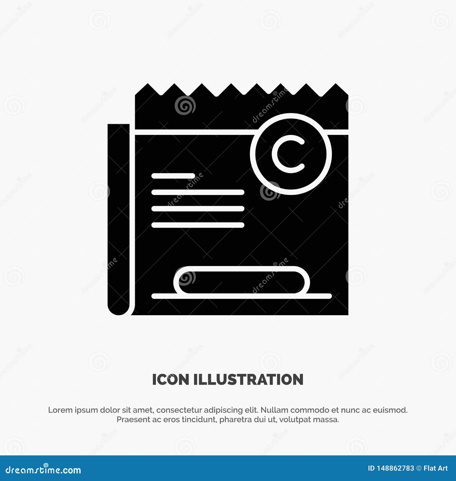 Copy, Copyright, Restriction, Right, File Solid Glyph Icon Vector Stock ...