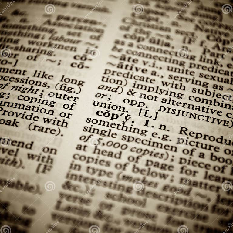 Copy Definition in a Dictionary Stock Photo - Image of concept ...