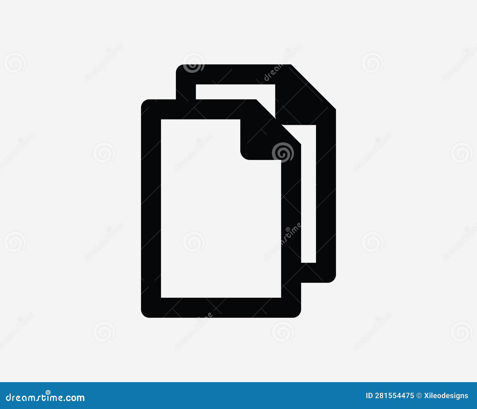 Copy Document Icon. Duplicate File Two Double Page Paper Form Note ...