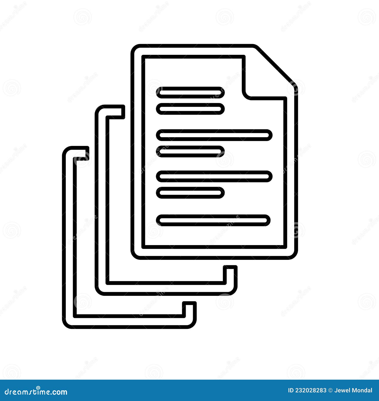 Copy, Documents, Files Outline Icon. Line Art Design Stock Vector ...