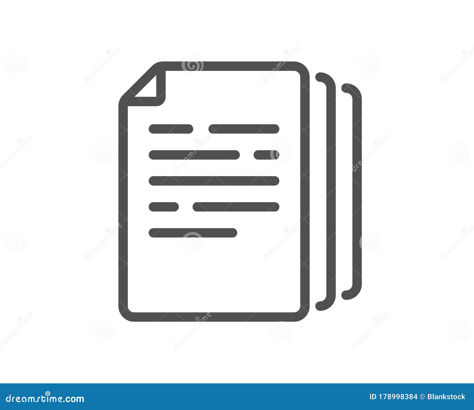 Copy Documents Line Icon. Doc File Duplicates Sign. Vector Stock Vector ...