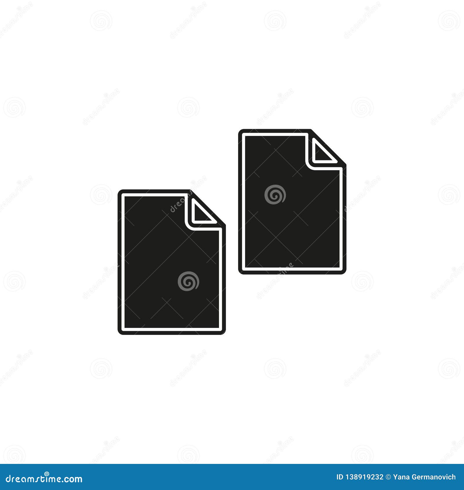 Copy or Duplicate Document Icon - Web Page Symbol - Office File Format ...