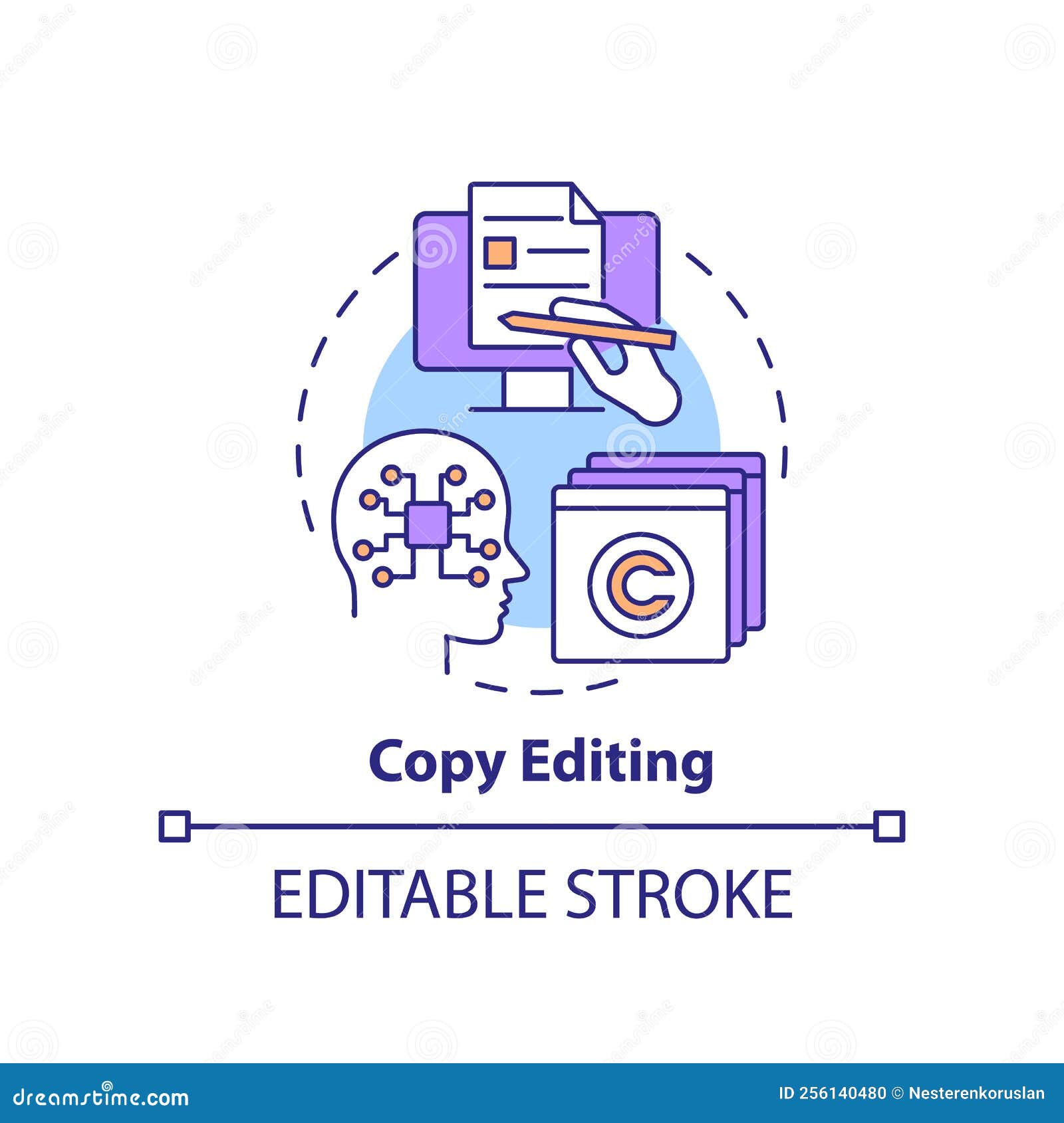 Copy editing concept icon stock vector. Illustration of engagement ...
