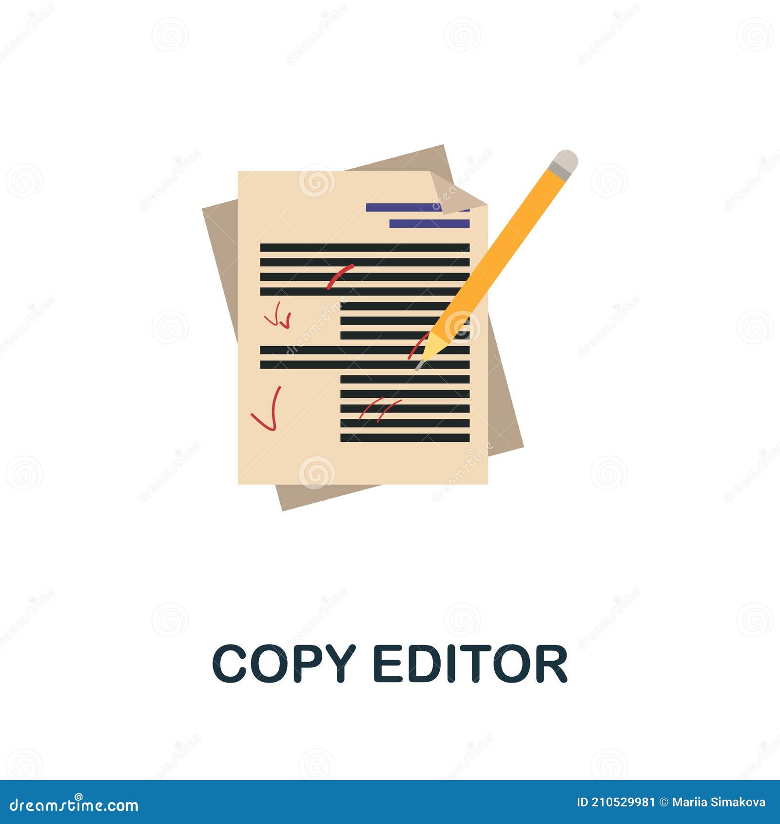 Copy Editor Flat Icon. Color Simple Element from Freelance Collection ...
