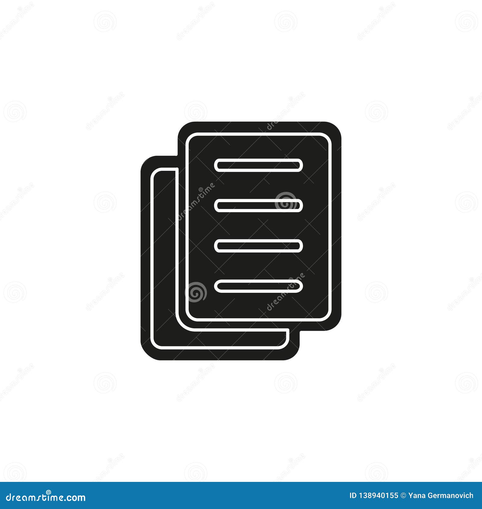 Copy File Icon, Document Icon Stock Illustration - Illustration of sign ...