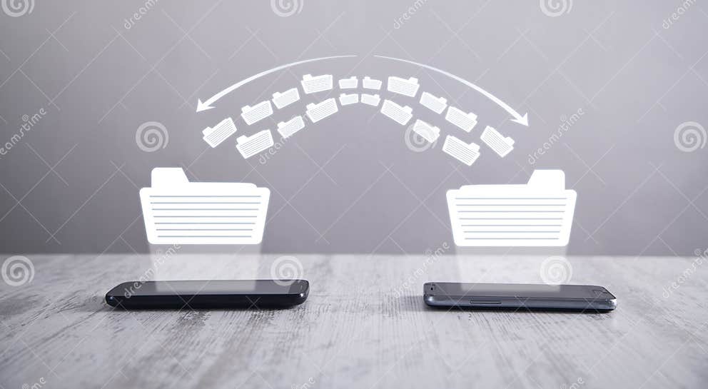 Copy Files, Data Exchange. Files Transfer Stock Image - Image of symbol ...