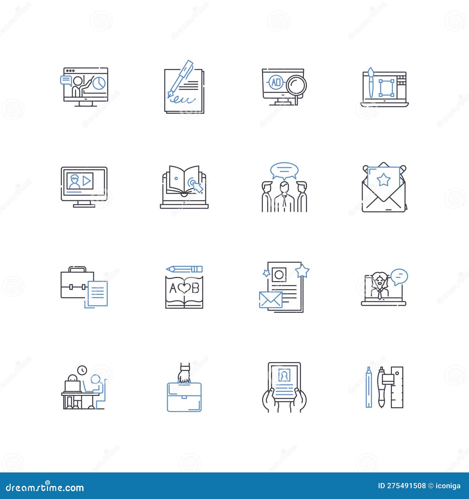 Forming Line Icons Collection. Development, Creation, Construction ...